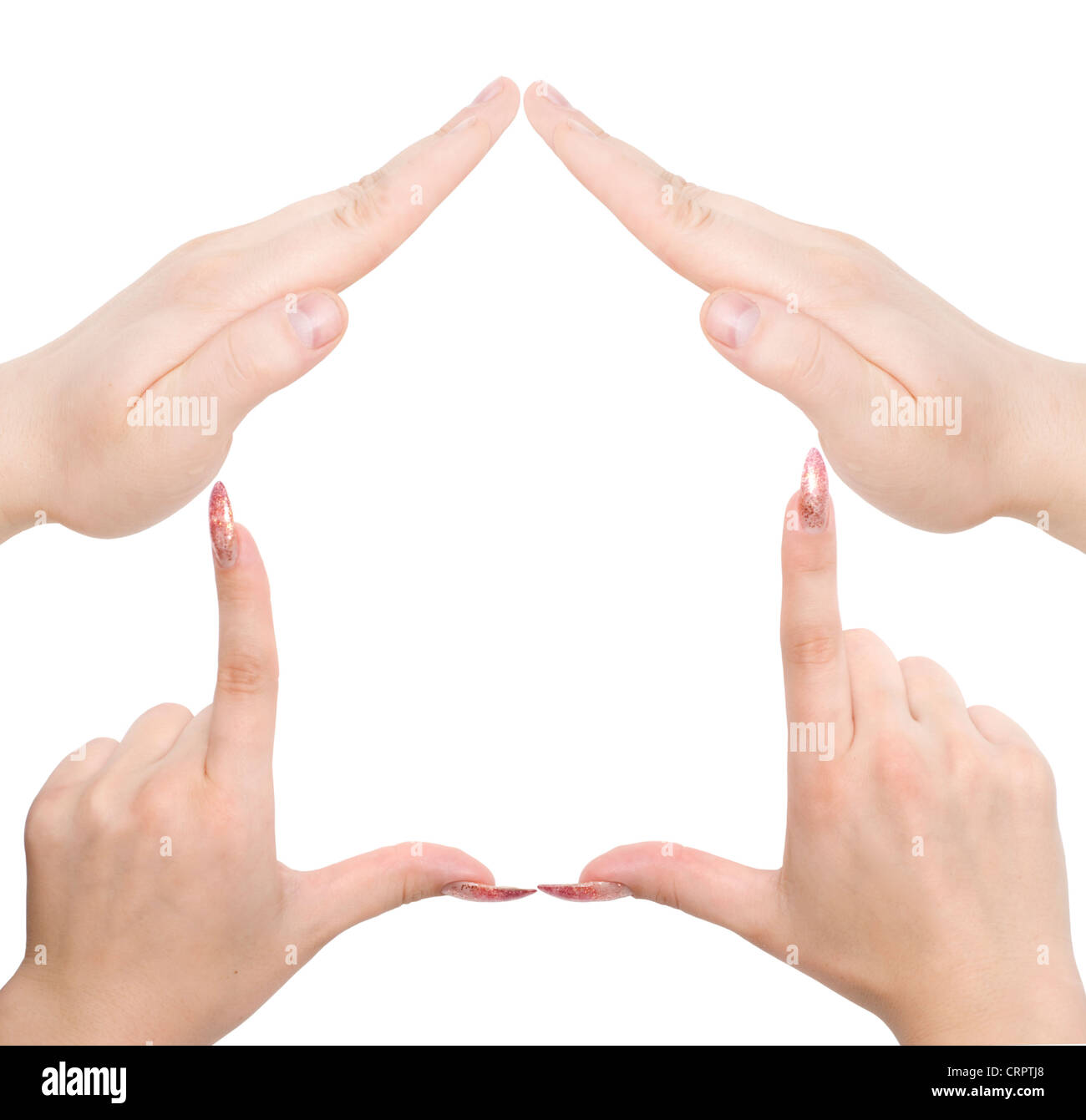 hand home symbol isolated over white background Stock Photo - Alamy