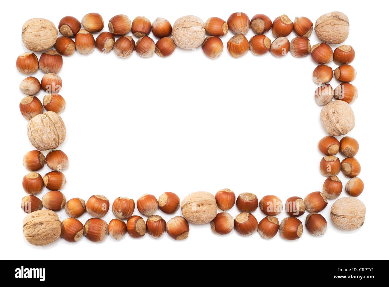 nut frame isolated over white background Stock Photo - Alamy