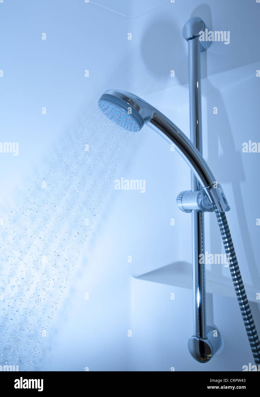 Shower with running water (color toned image Stock Photo - Alamy