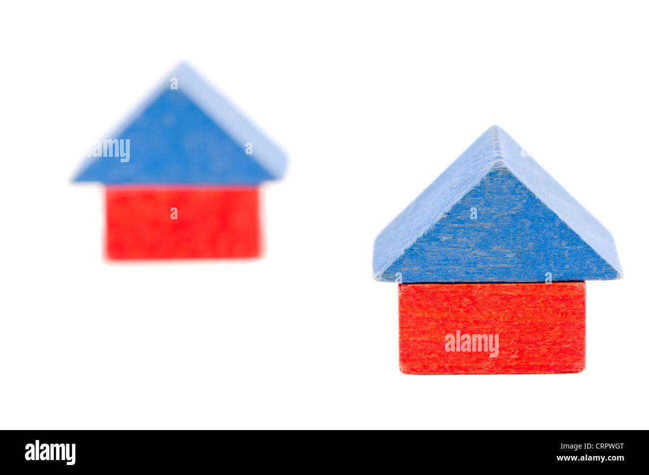 wooden old toy block house symbol construction Stock Photo - Alamy