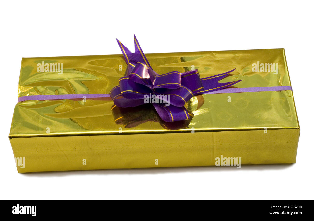 gold box isolated on white Stock Photo - Alamy