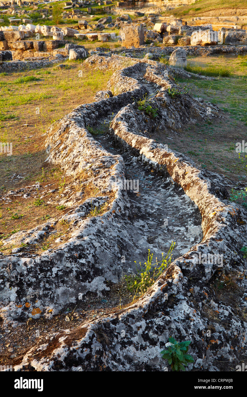 Hierapolis - Turkey, ancient city, water channel, Unesco Stock Photo ...