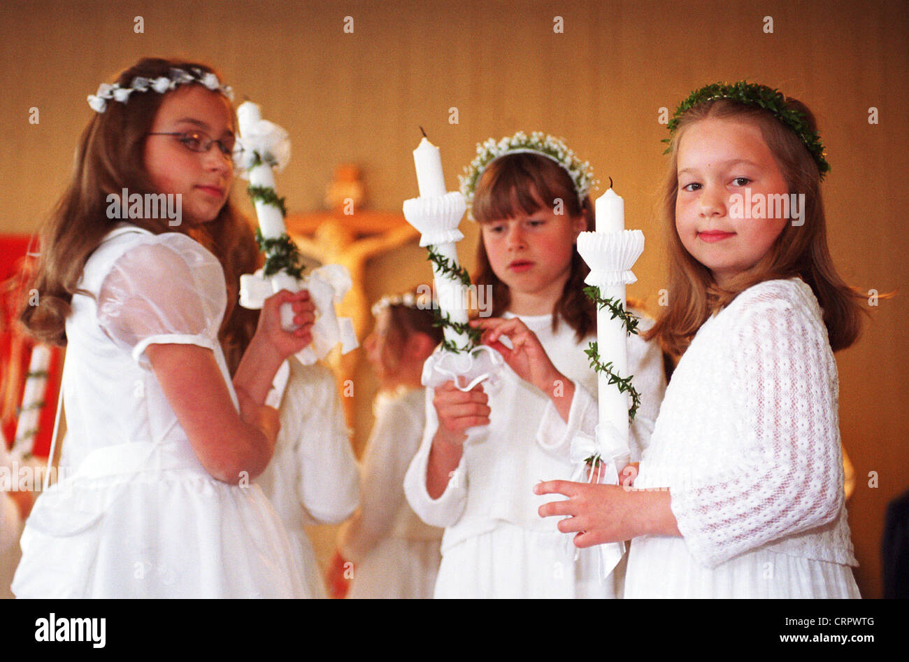 Girl with first communion, Lower Saxony Stock Photo - Alamy