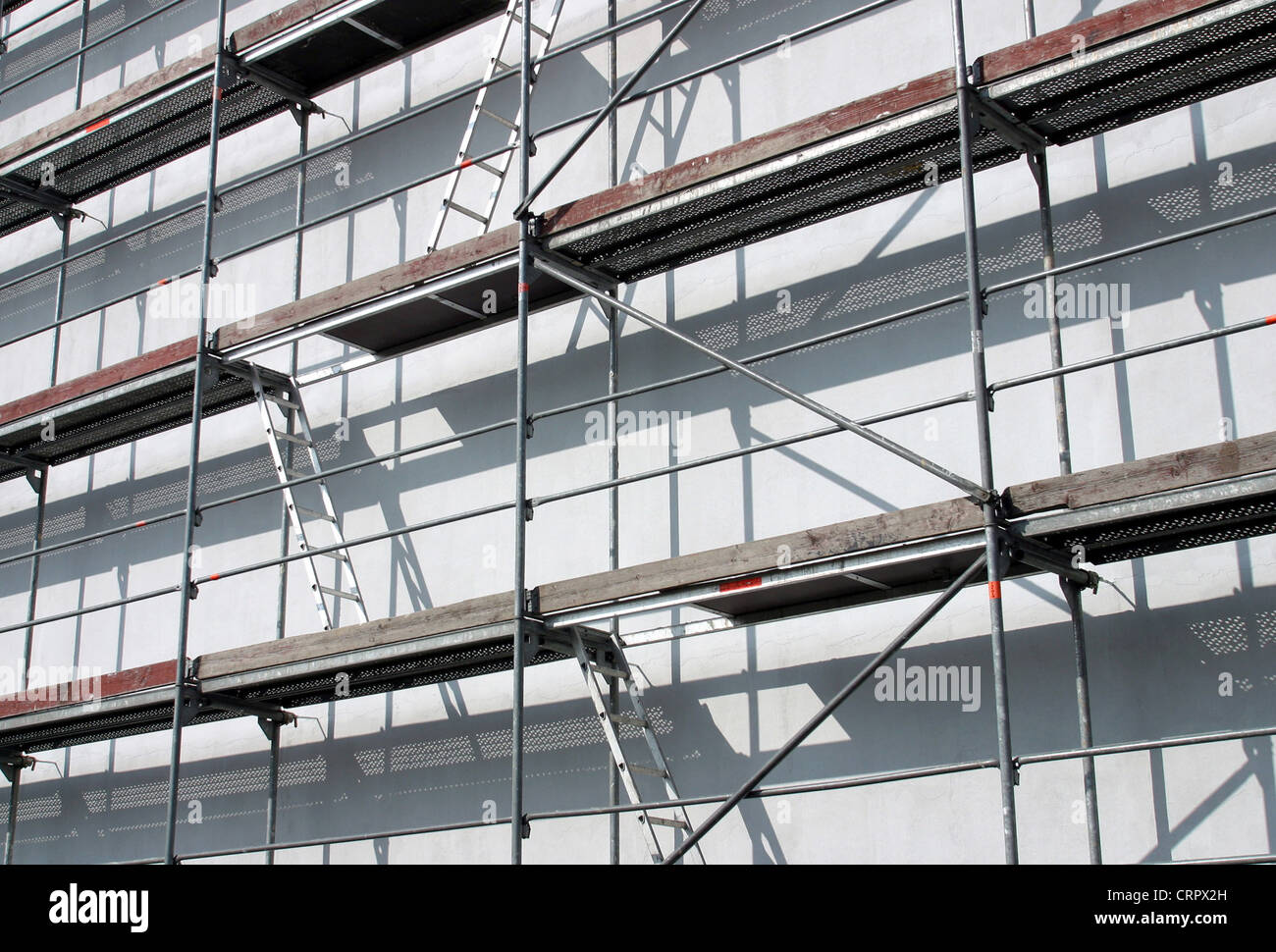 Scaffolding on a building facade Stock Photo - Alamy