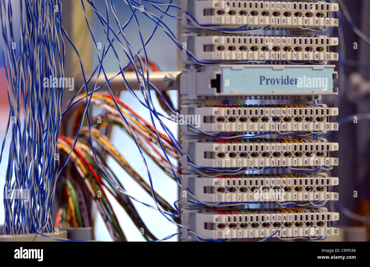 Crown Telecom plug with shield Provider Stock Photo - Alamy