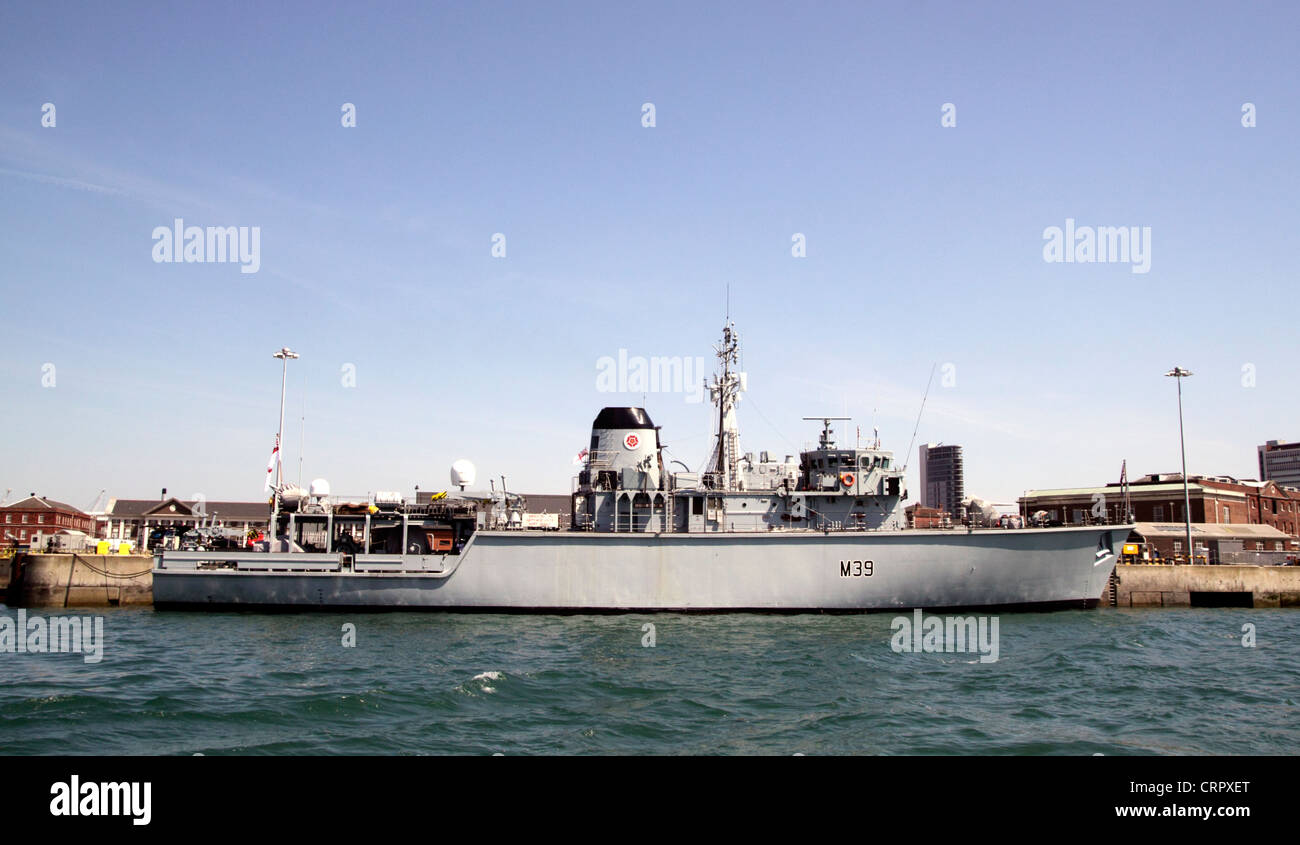 HMS Hurworth Hunt Class mine countermeasures vessel Portsmouth Stock ...