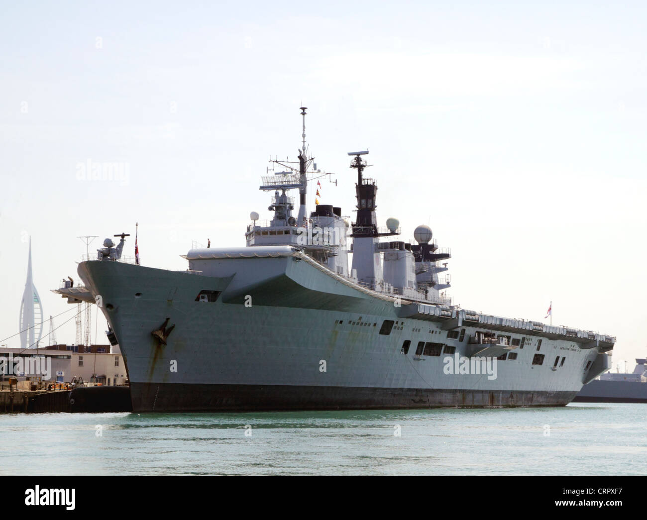 HMS Illustrious Royal Navy Aircraft Carrier Portsmouth Stock Photo - Alamy