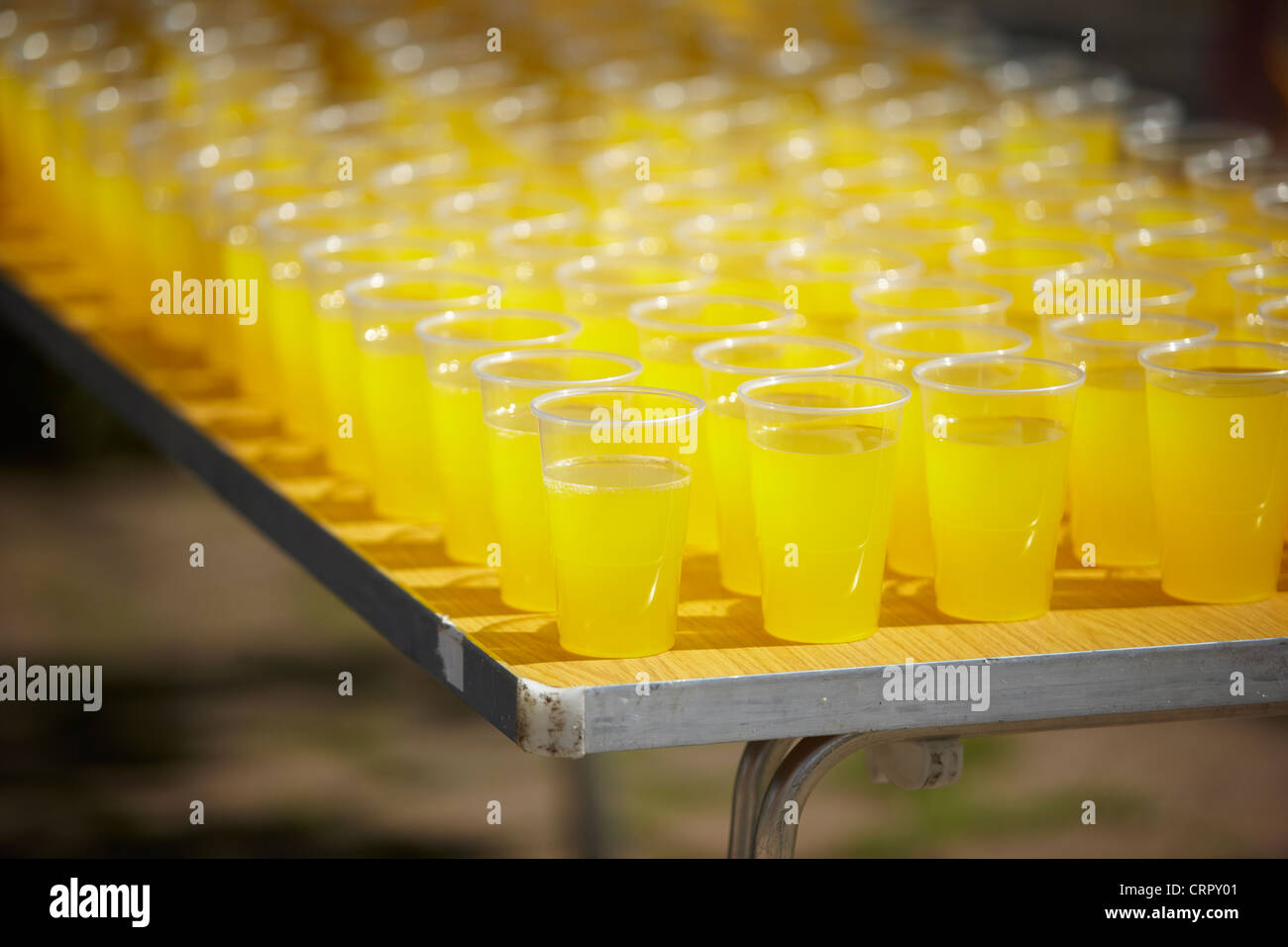 chidrens sports day refreshments orange drink Stock Photo - Alamy