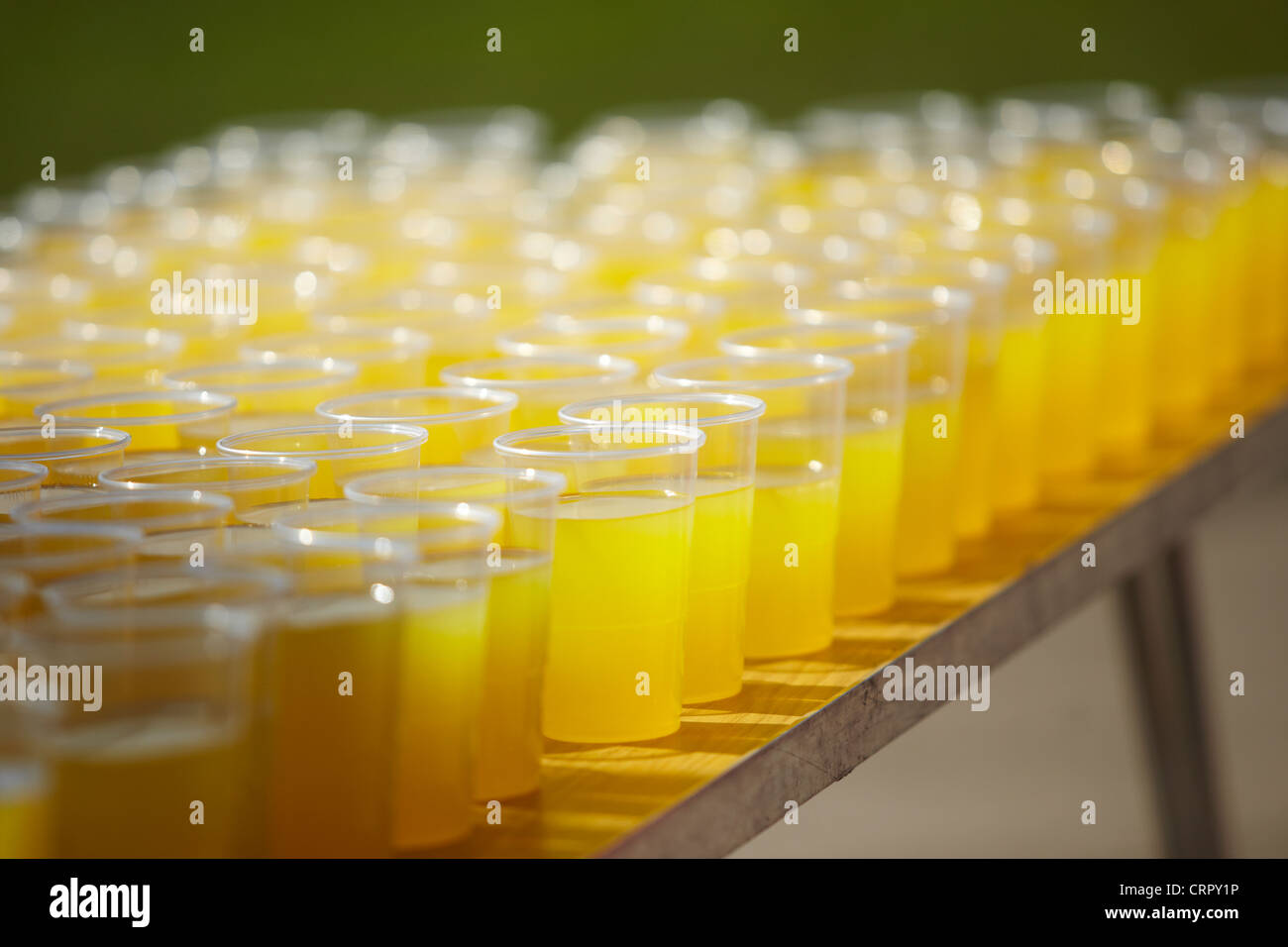 chidrens sports day refreshments orange drink Stock Photo - Alamy