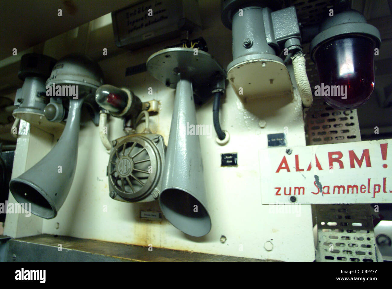 Alarmsierenen in the engine room of the Cap San Diego Stock Photo - Alamy