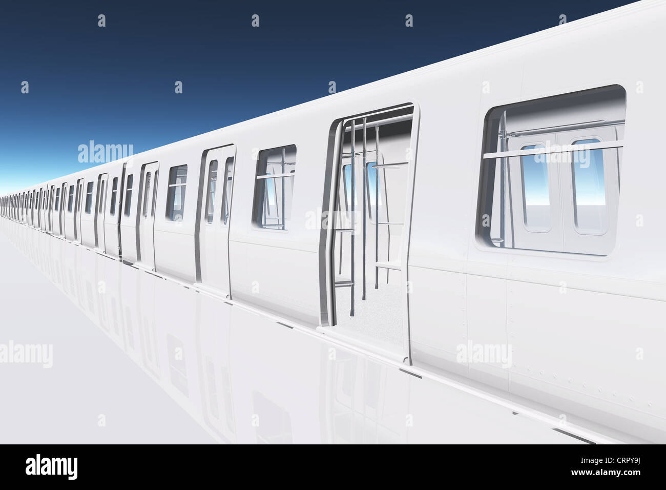 White Train Public Transport Concept 3D render Stock Photo - Alamy