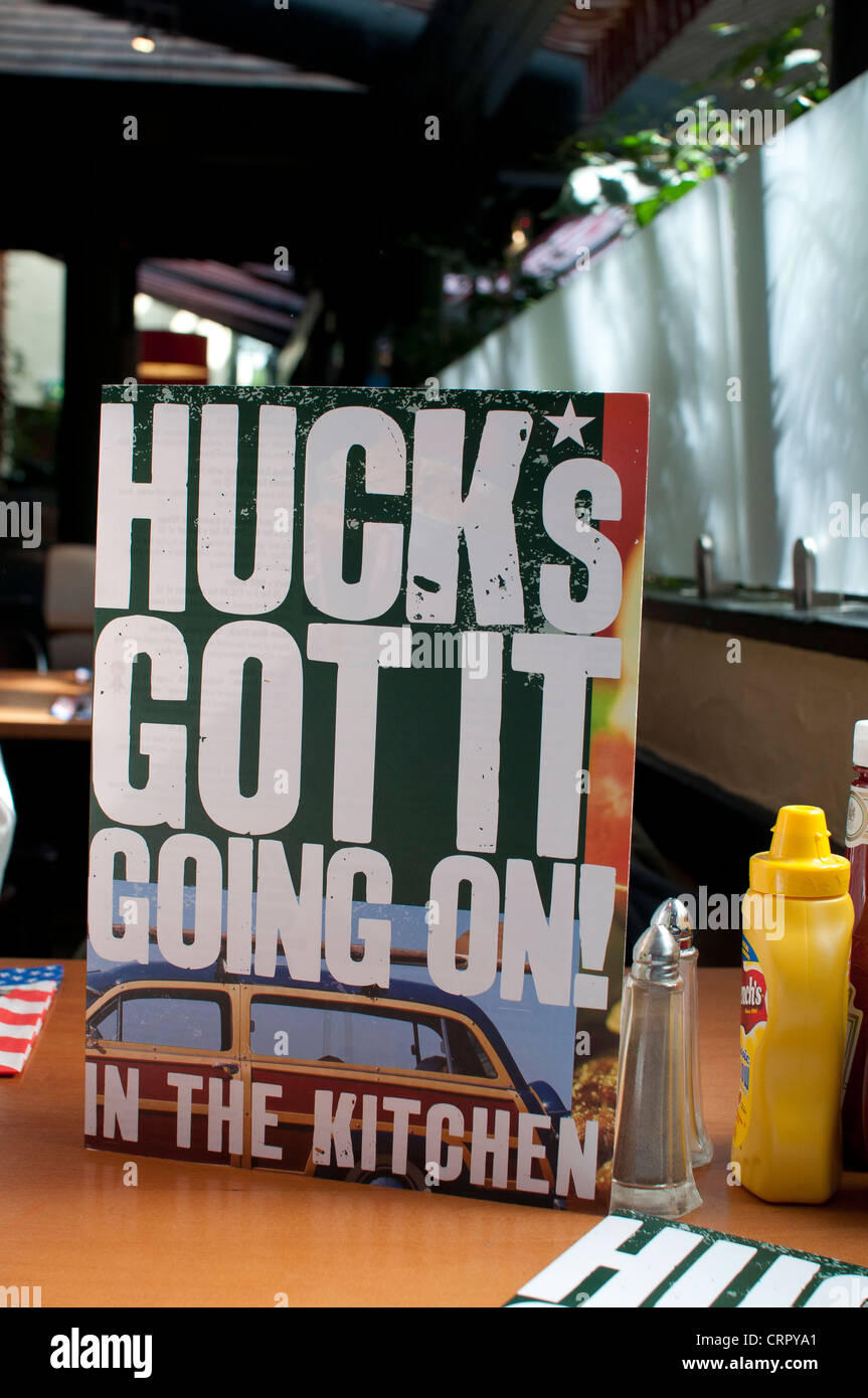 Center Parcs - Hucks restaurant menu Stock Photo - Alamy