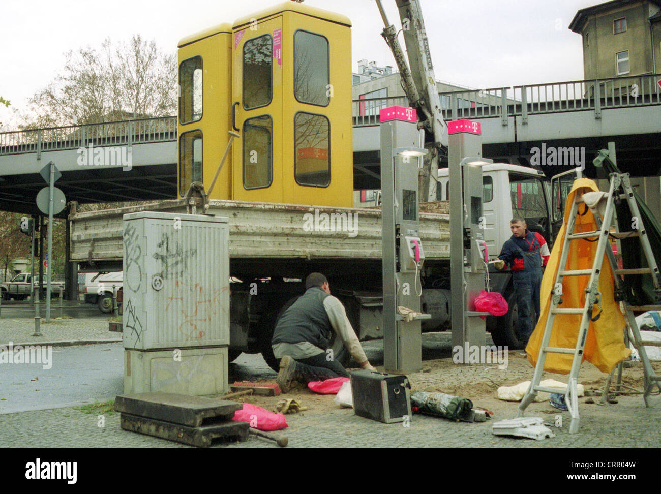Swap old phones to the new set Stock Photo - Alamy