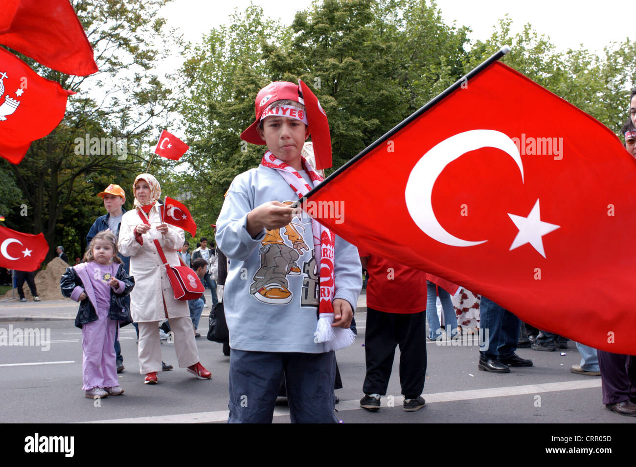 Turkish immigrants in a German-Turkish street festival in Berlin Stock ...