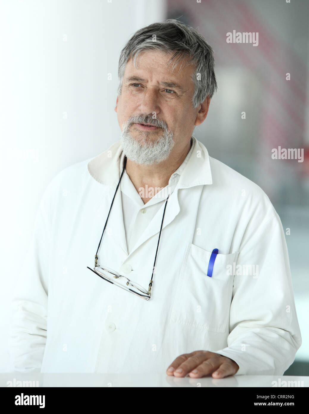 Renowned scientist/doctor in a research center/hospital looking ...