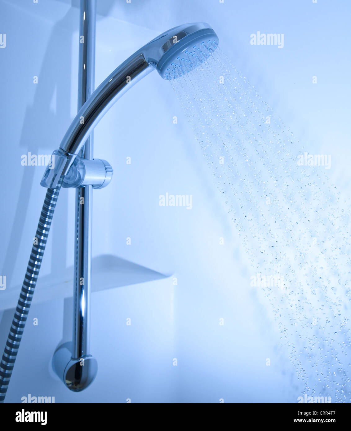 Shower with running water (color toned image Stock Photo - Alamy