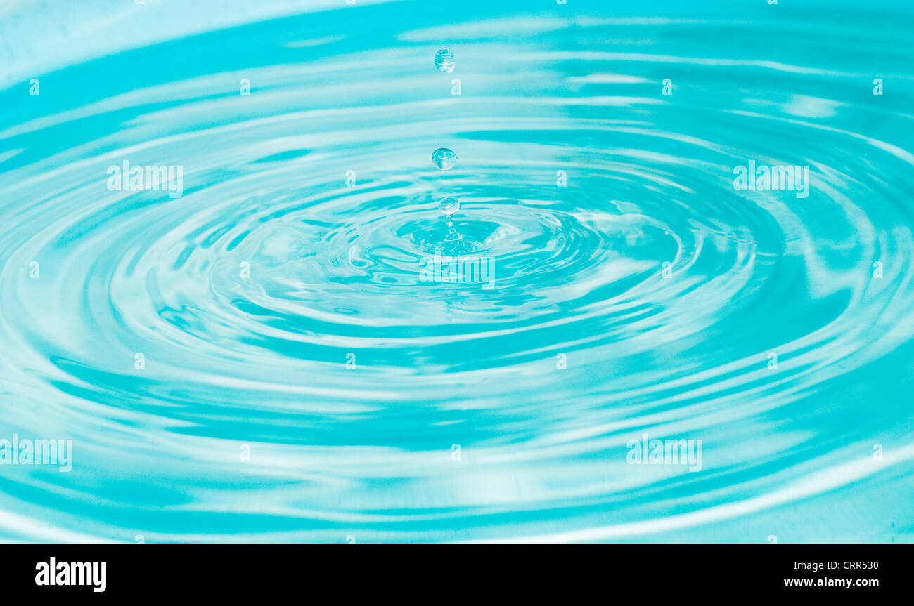 azure water surface and drops Stock Photo - Alamy
