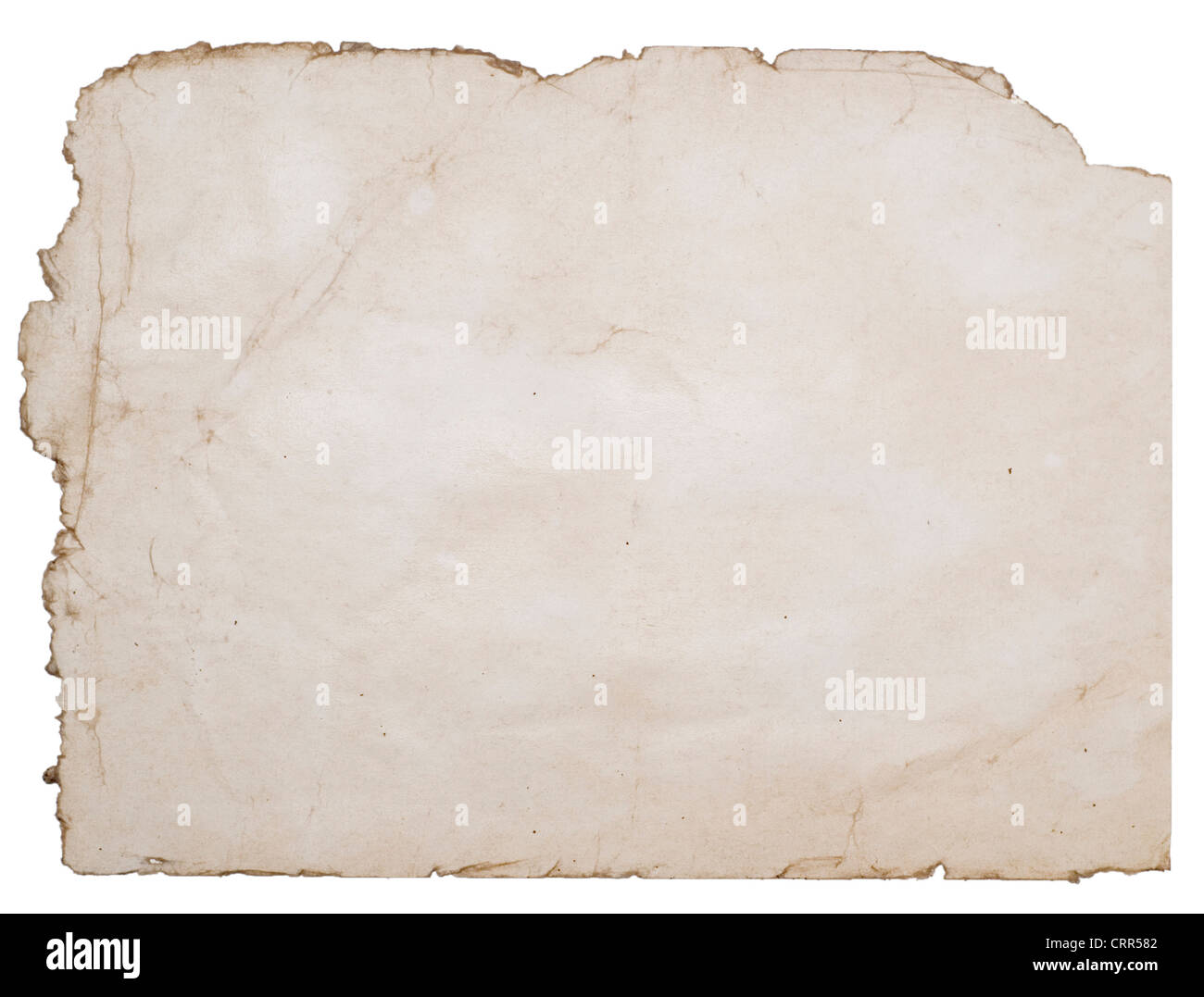 old stained paper isolated on white Stock Photo - Alamy