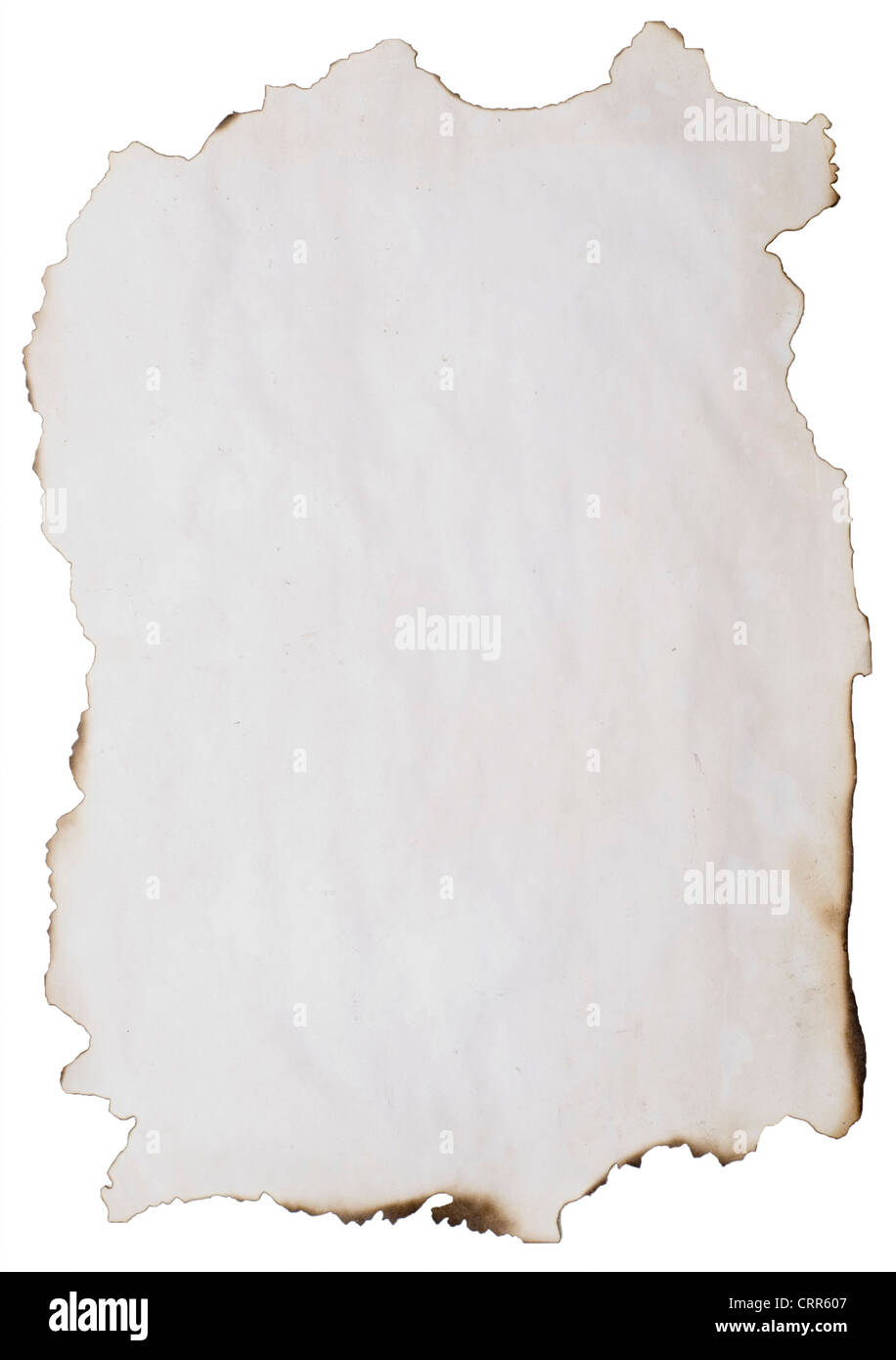 burnt paper great as a background isolated on white Stock Photo - Alamy