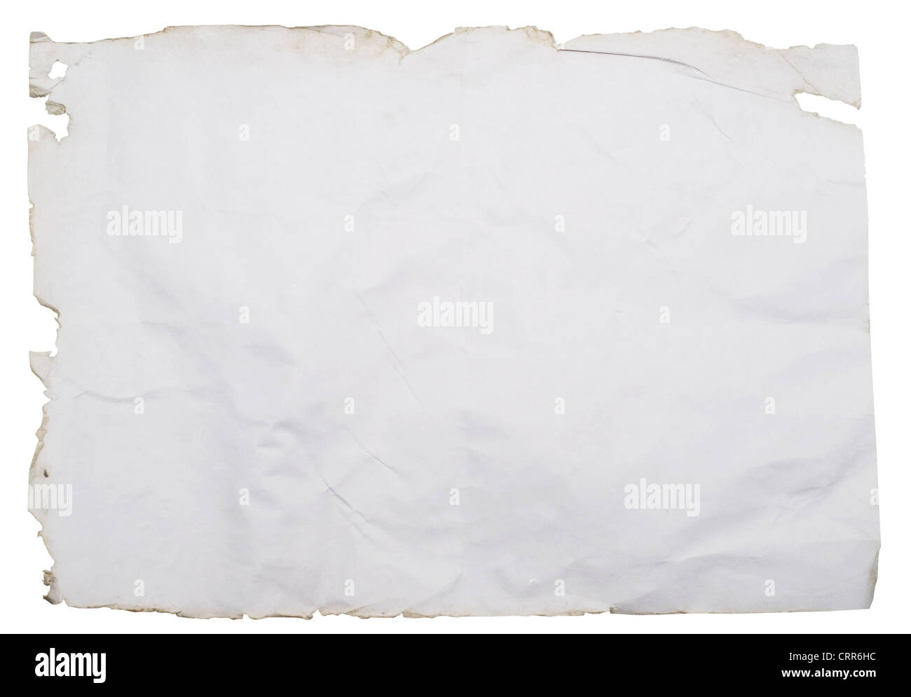 old wrinkled paper isolated on white Stock Photo - Alamy