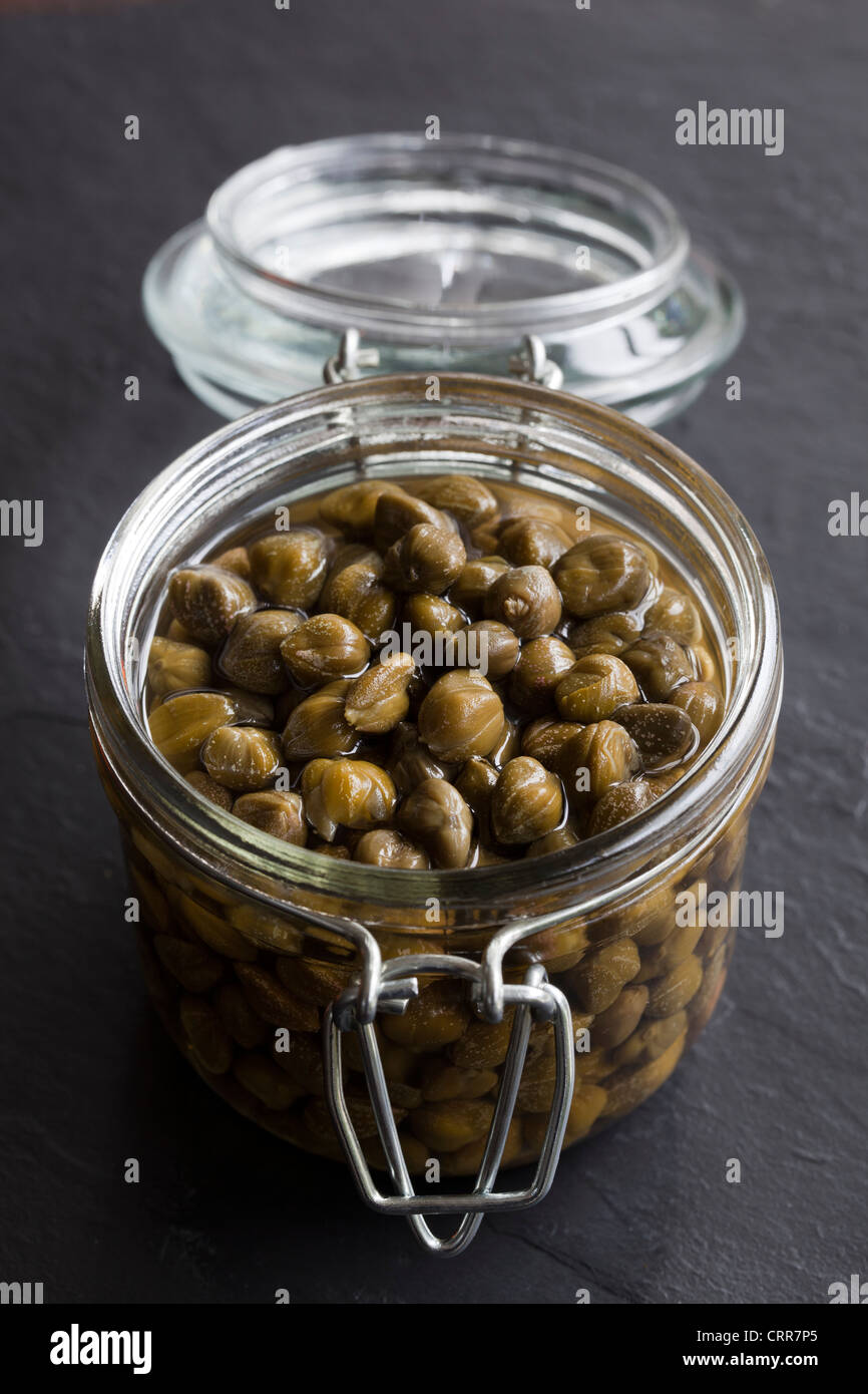 Salted capers in glass hi-res stock photography and images - Alamy