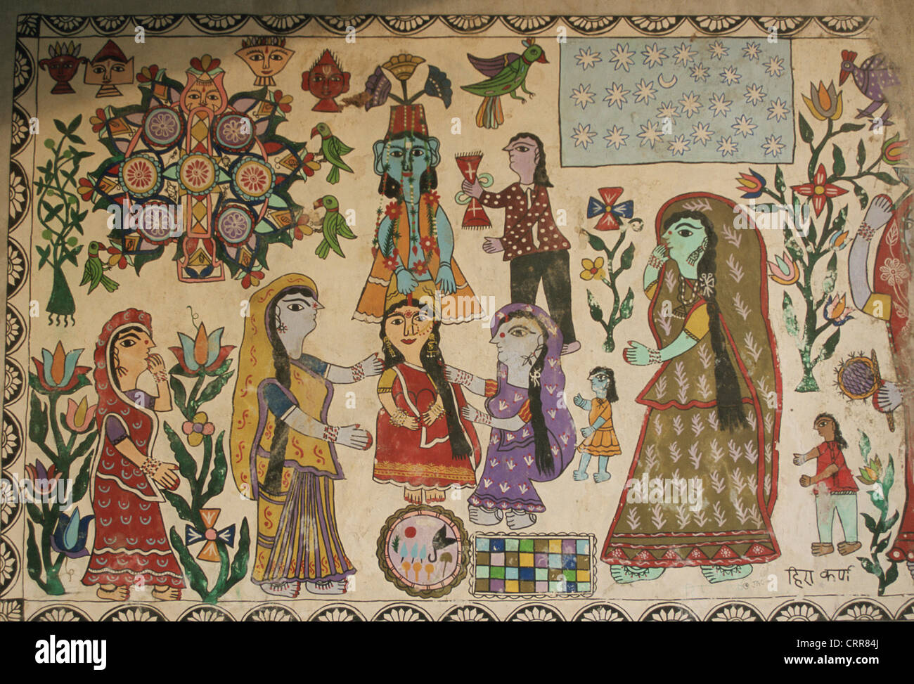Traditional painting called Mithila art ( Nepal Stock Photo - Alamy