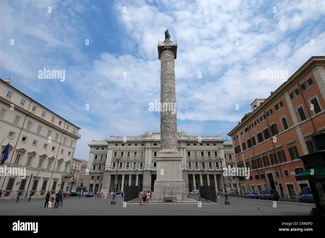 Europe Italy Lazio Latium Rome Piazza Colonna Low relief on the column ...