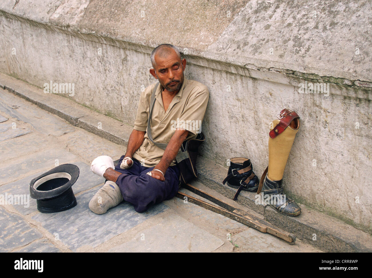 Leper begging ( Nepal Stock Photo - Alamy