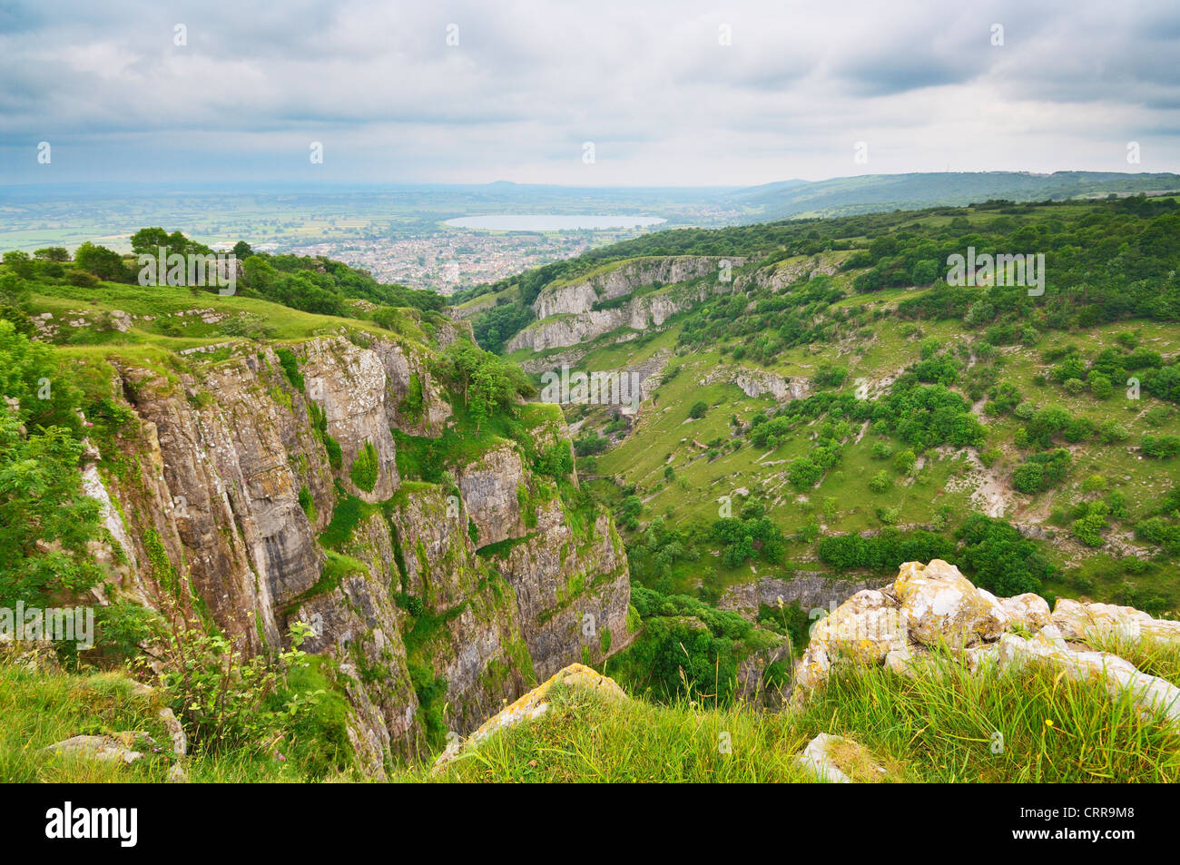 View of Cheddar Gorge on the edge of the Mendip Hills in Somerset ...