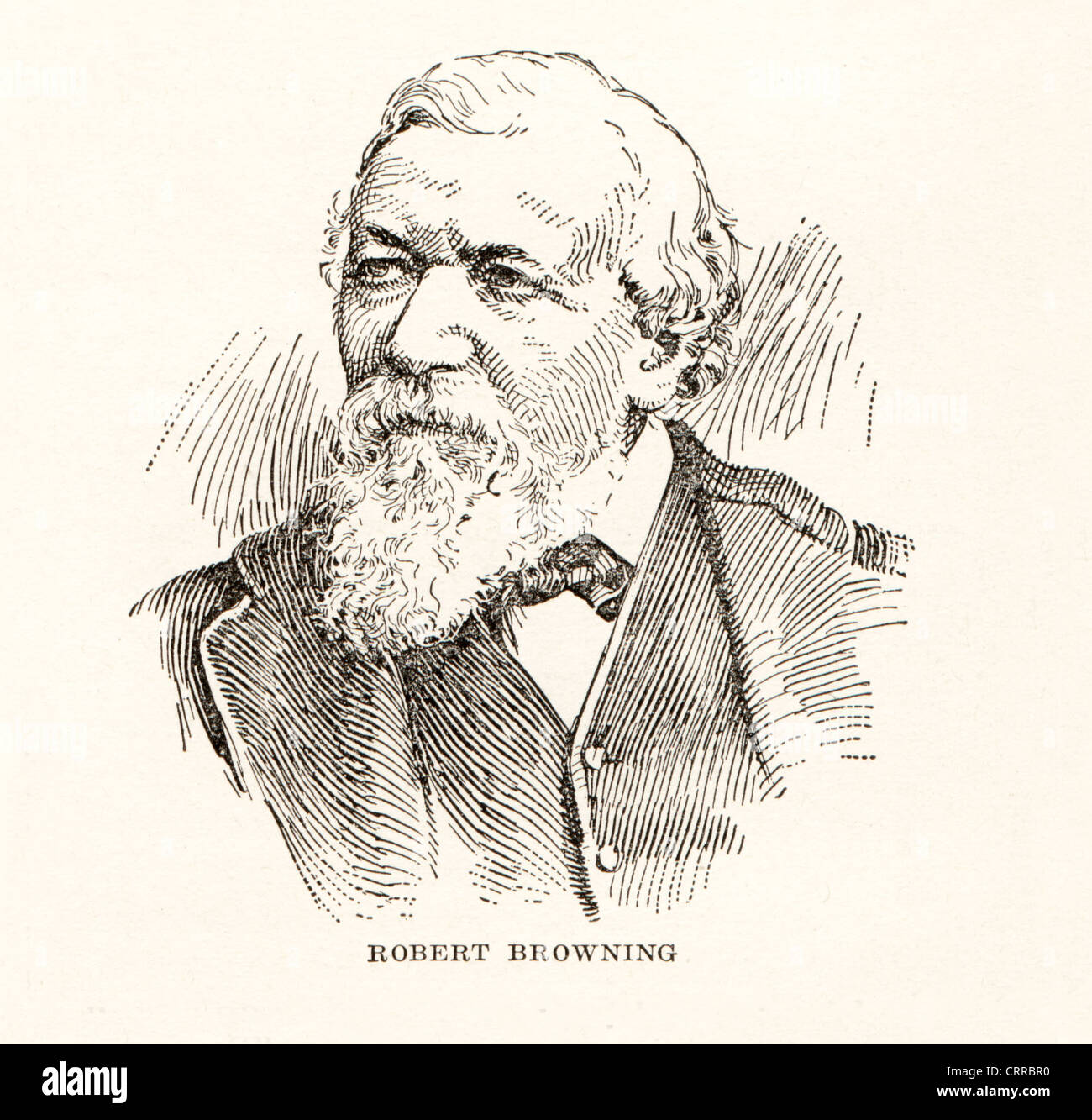 Vintage engraving of Robert Browning (7 May 1812 – 12 December 1889 ...
