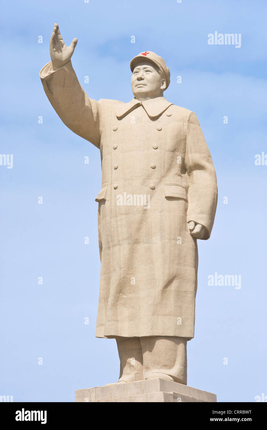 The 18mtr high statue of former Chinese leader Mao Zedong opposite the ...