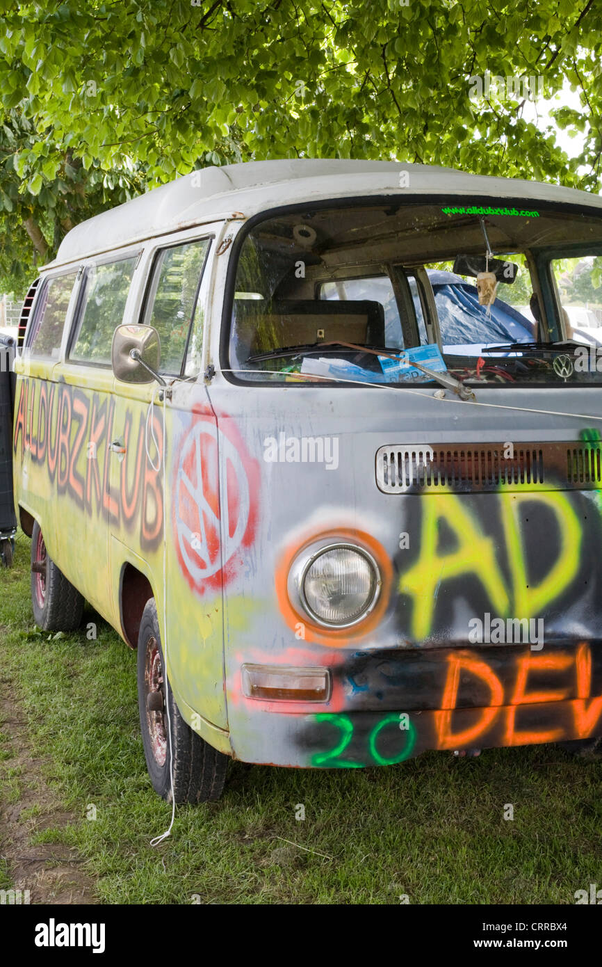 Rat Look Volkswagen Camper van at a show in England Stock Photo - Alamy