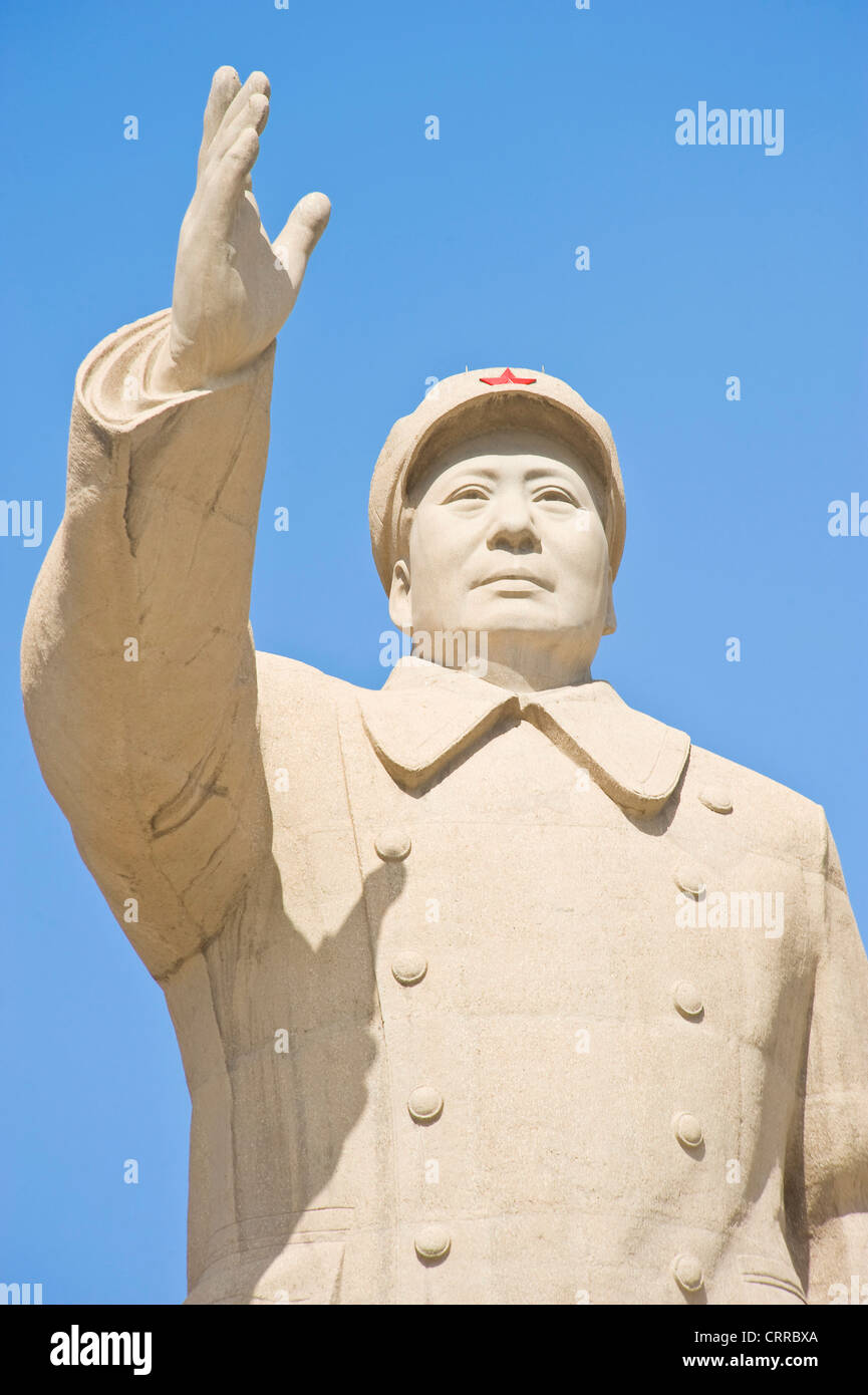 The 18mtr high statue of former Chinese leader Mao Zedong opposite the ...