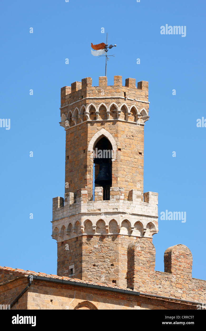Volterra, tower of the Palazzo dei Priori, the oldest Town Hall in ...