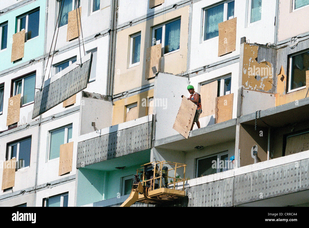 Degradation of balconies on slab in Marzahn Stock Photo - Alamy