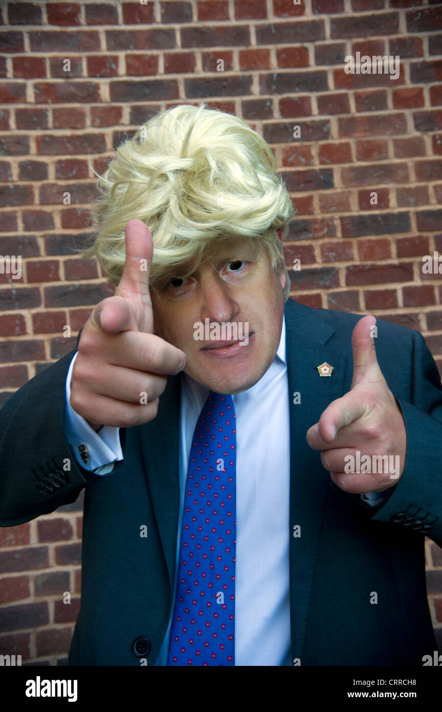 Boris Johnson wig and party mask Stock Photo - Alamy