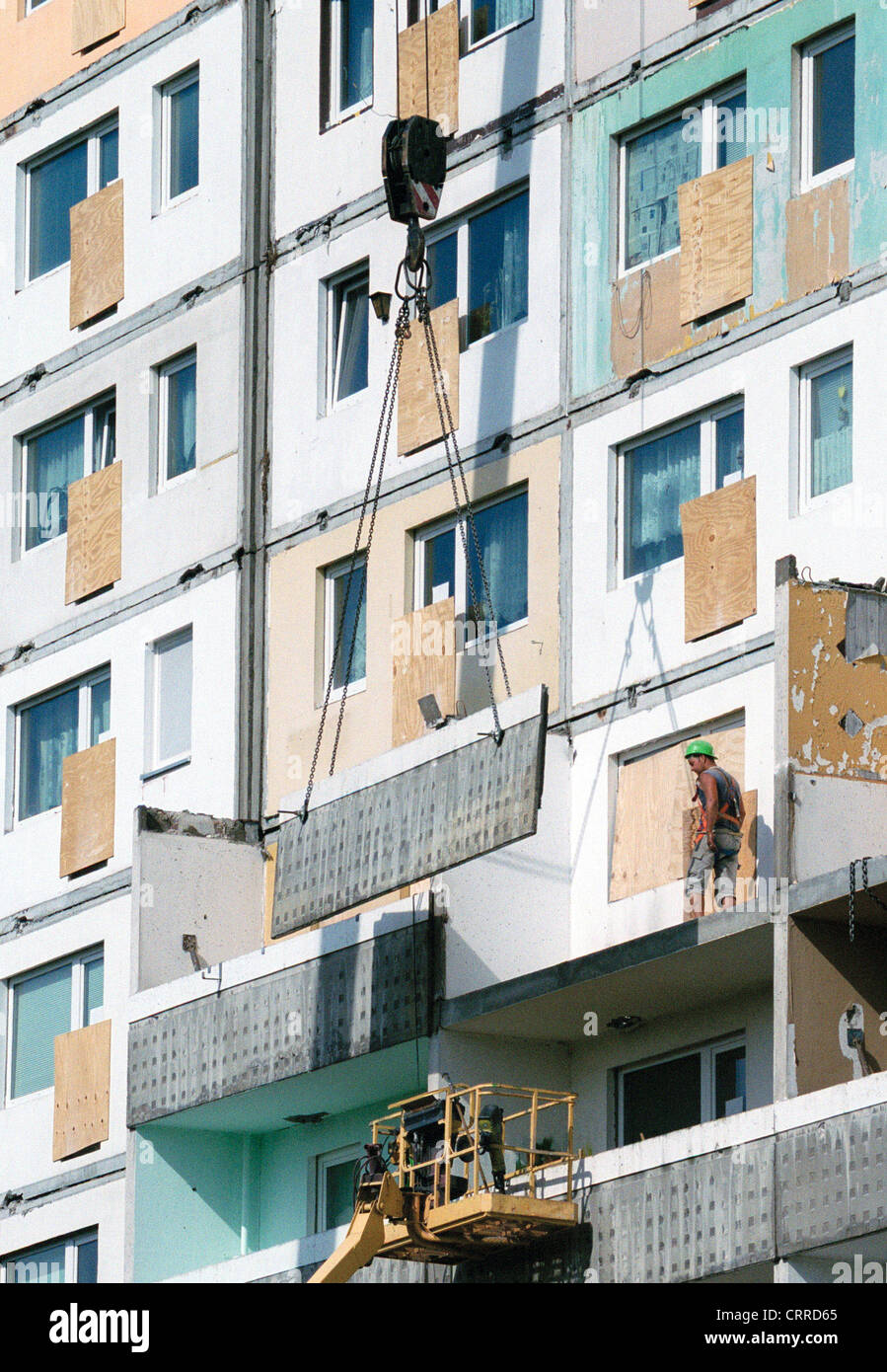 Degradation of balconies on slab in Marzahn Stock Photo - Alamy