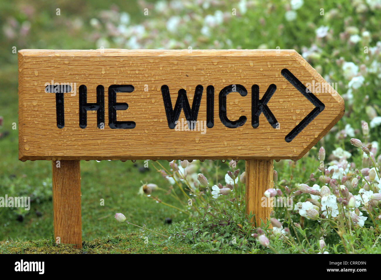 The Wick signpost Stock Photo - Alamy