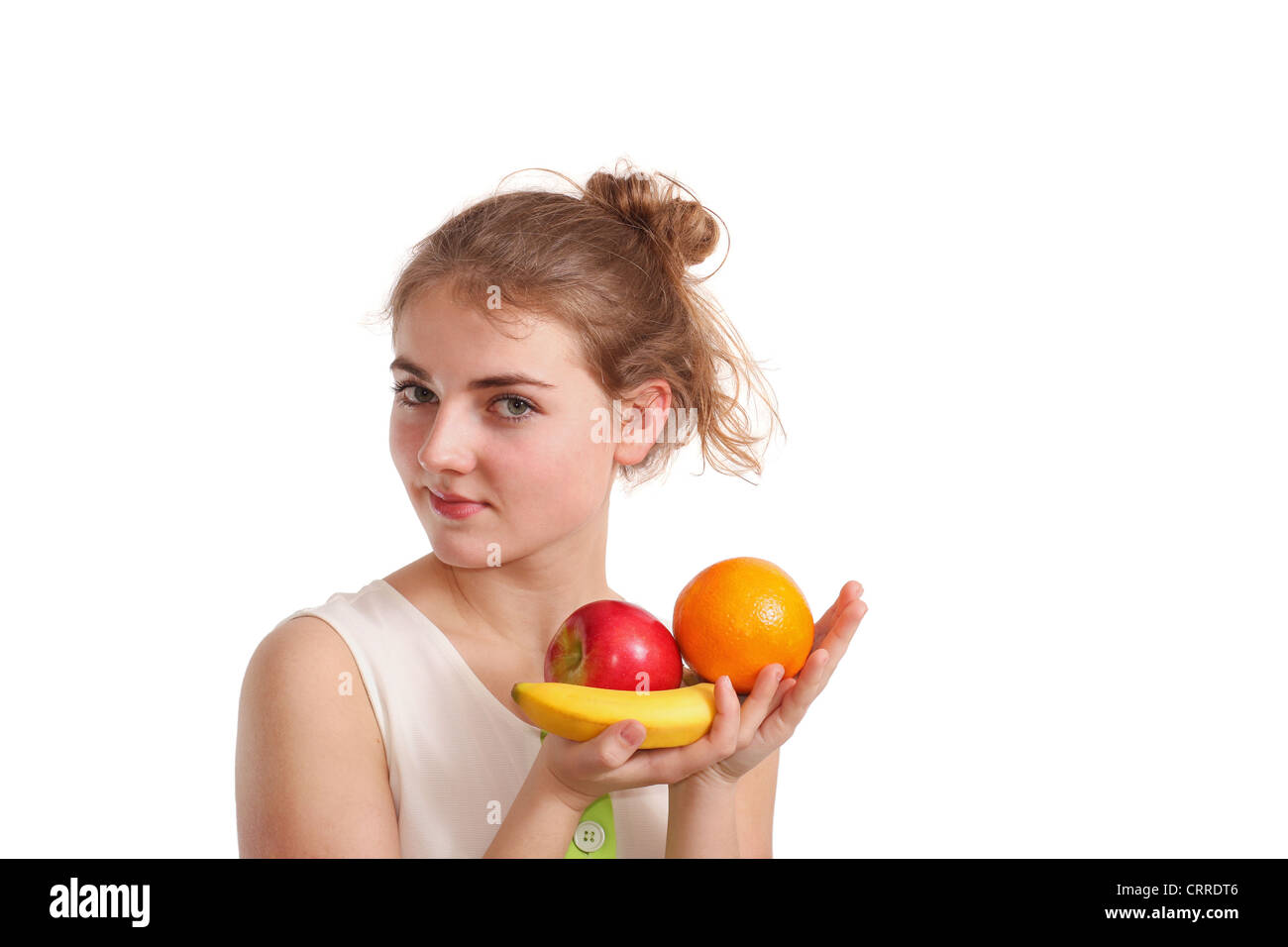girl with fruits Stock Photo - Alamy