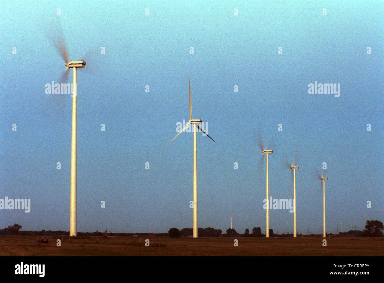 Wind wheels in the landscape Stock Photo - Alamy