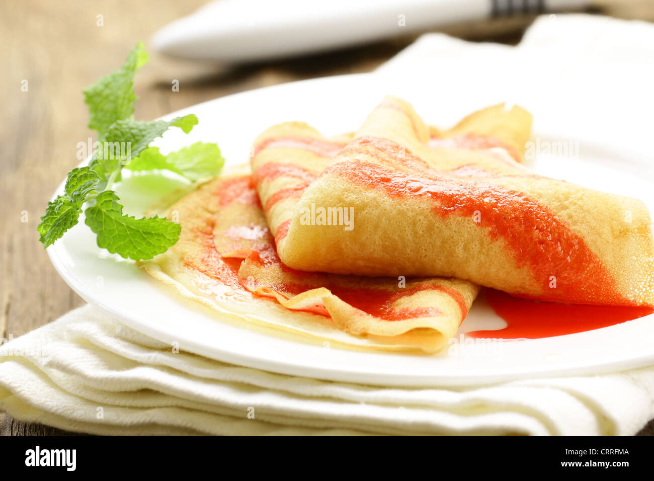 Sweet crepe pancake Stock Photo - Alamy