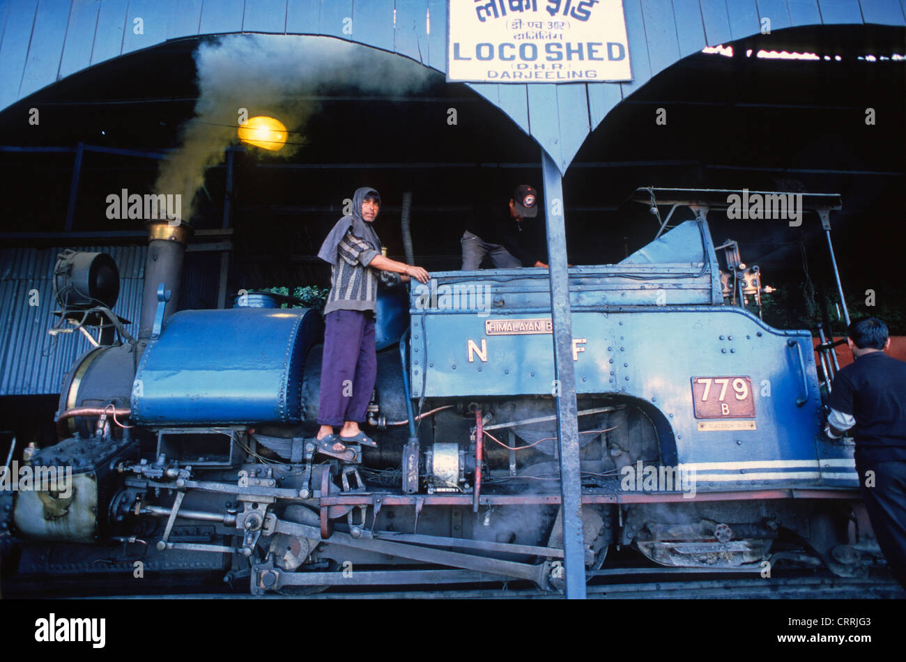 India; West Bengal, Darjeeling, Toy Train, steam locomotive Stock Photo ...