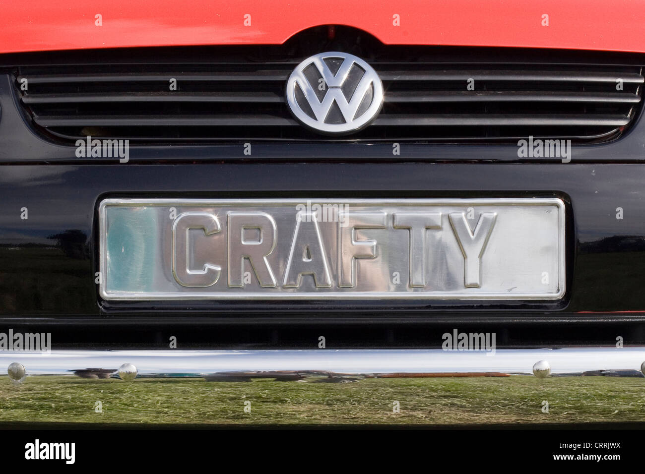 The Front of a Volkswagen Polo with the number plate of crafty Stock ...
