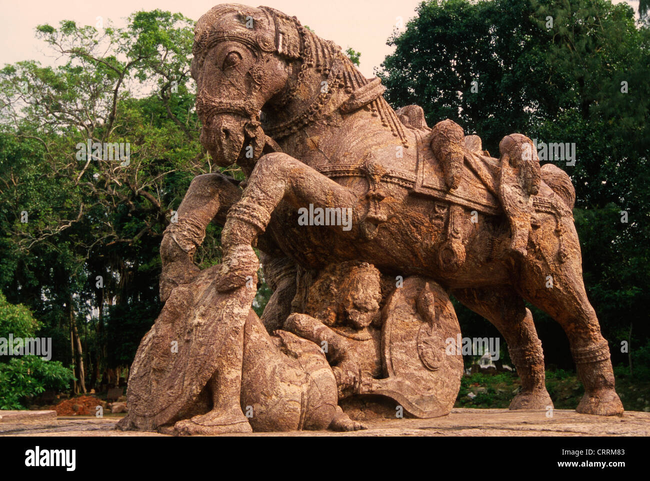 India; Orissa, Konark, Sun Temple, horse statue Stock Photo - Alamy