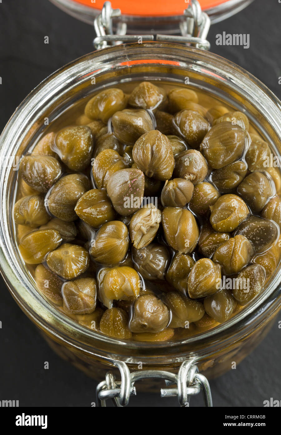 Capers in Glass Storage Jar Stock Photo - Alamy