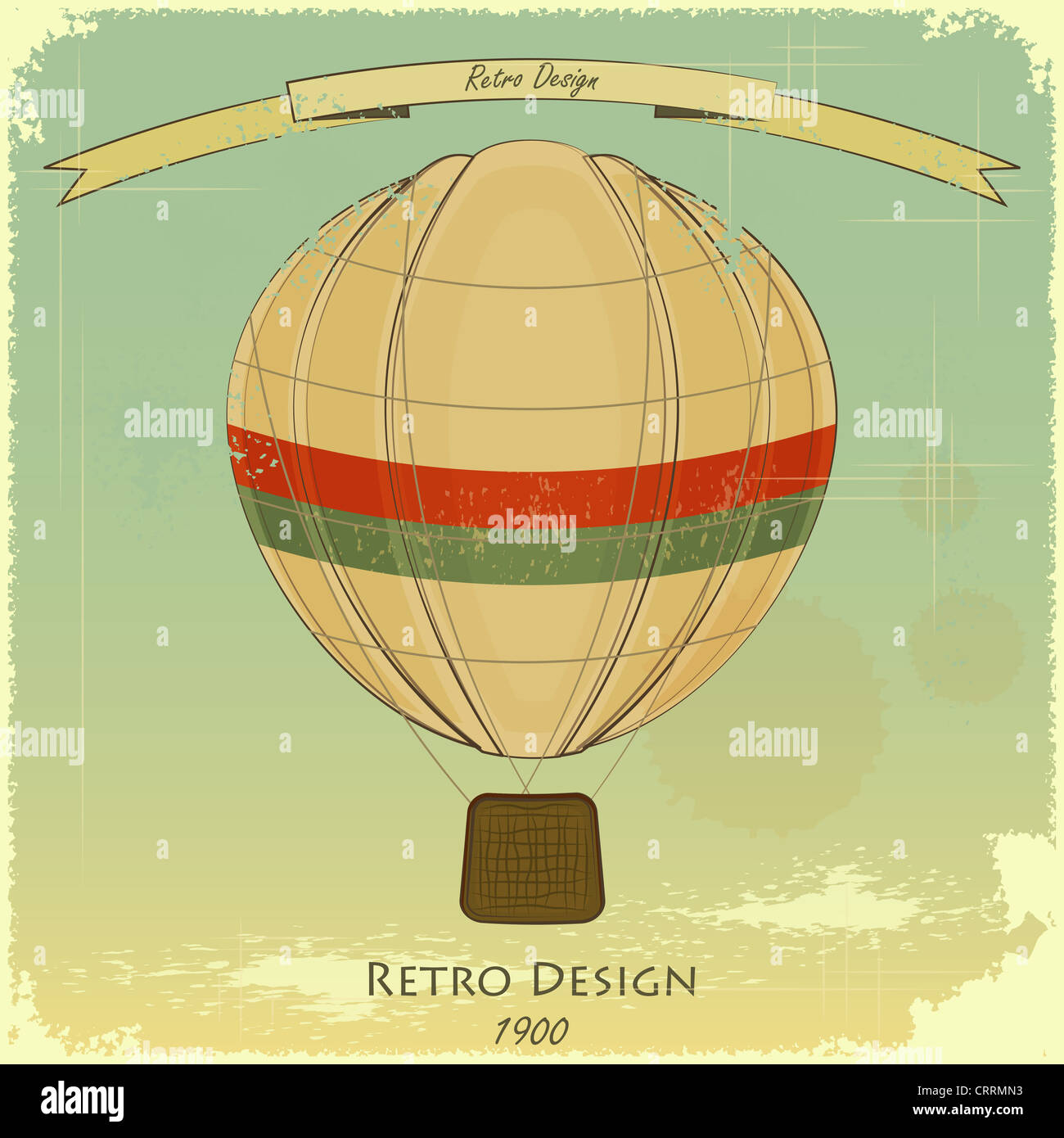 Vintage Balloon Retro card - Illustration Stock Photo - Alamy