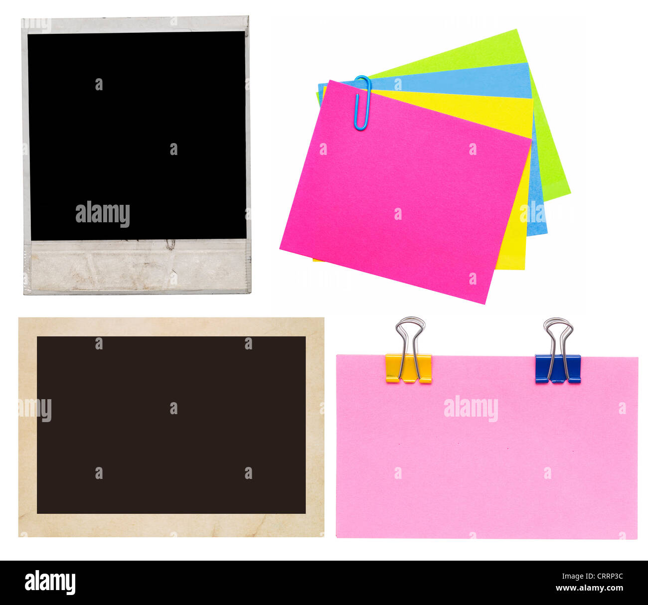 polaroid and notes on a white Stock Photo - Alamy