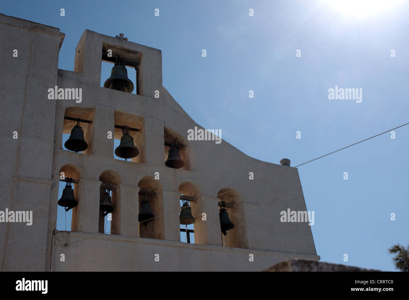 Holy Orthodox Monastery of Prophet Elias, Santorini, Greece Stock Photo ...
