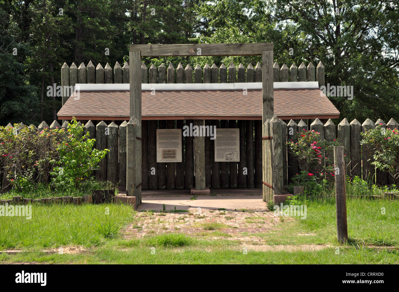 The reconstructed entrance to Camp Ford American Civil War POW Camp ...