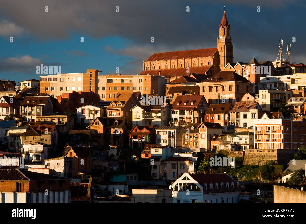 Faravohitra District and Andohalo Church, Antananarivo, Madagascar ...